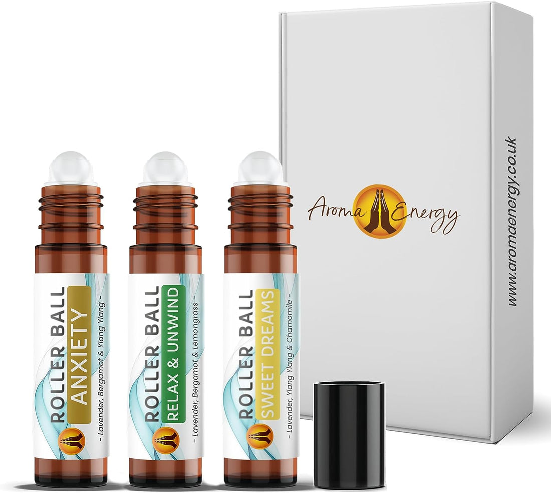 Anxiety Relief Roller Ball Gift Box Set | Essential Oil Roller Ball ...